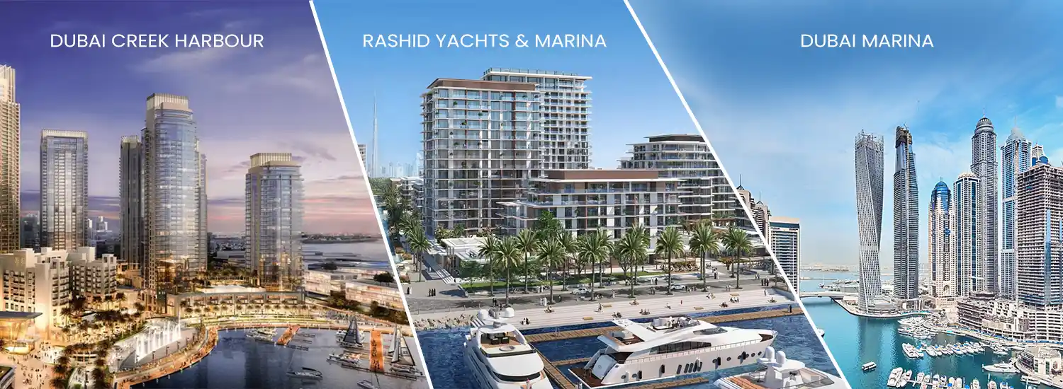 Dubai Creek Harbour Vs. Rashid Yachts & Marina Vs. Dubai Marina ...